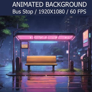 Vtuber Background Animated Bus Stop Looped Vtuber Twitch Stream Overlay ...