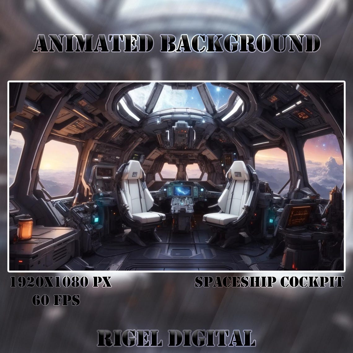 Vtuber Background Animated Spaceship Cockpit Looped Vtuber Twitch ...