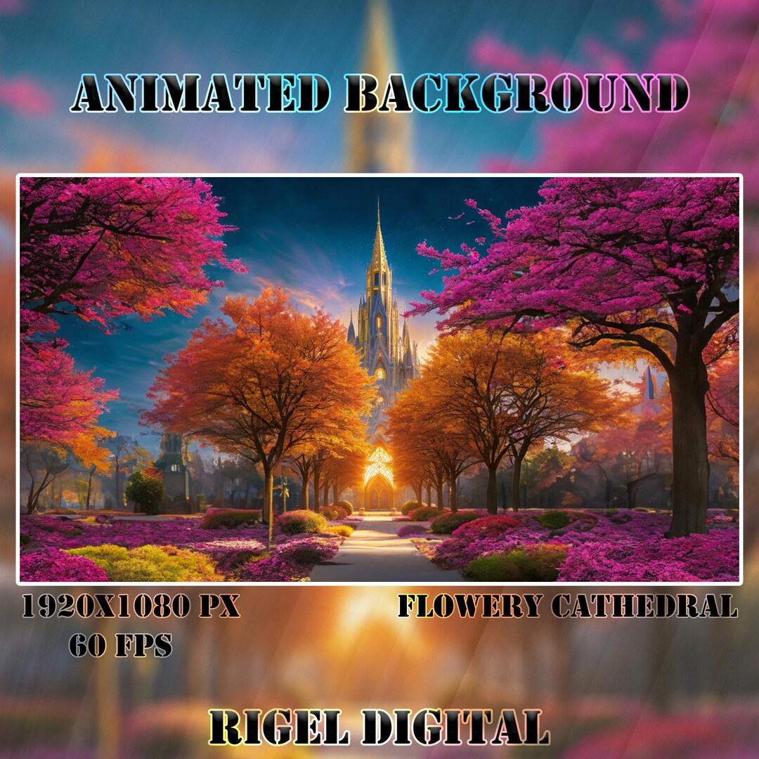 Vtuber Animated Background | Flowery Cathedral | Looped Vtuber Twitch ...