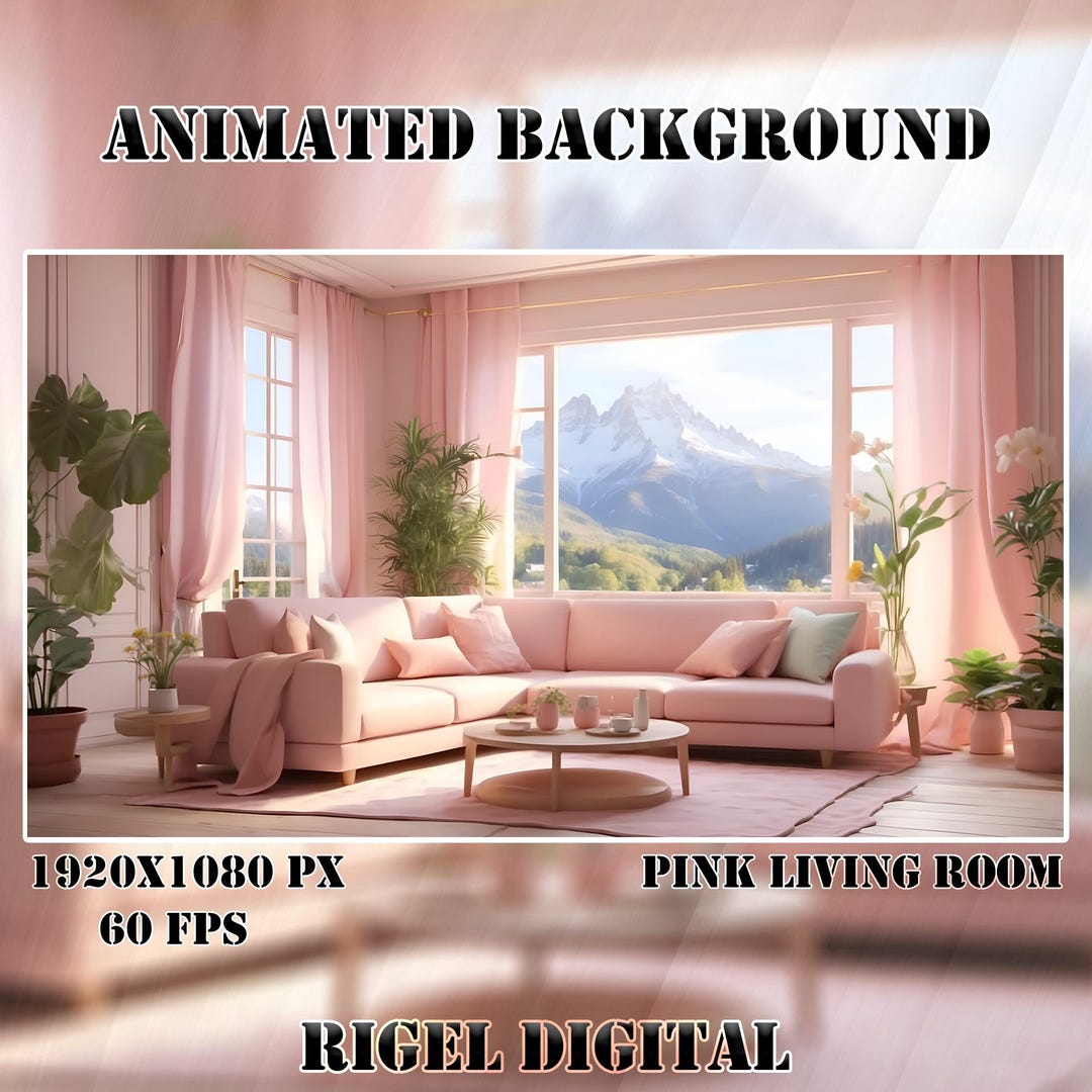 Vtuber Animated Background | Pink Living Room | Looped Vtuber Twitch ...
