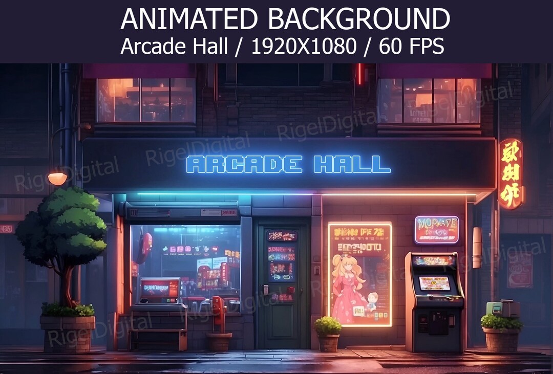 Vtuber Background Animated Arcade Hall Looped Vtuber - Etsy UK