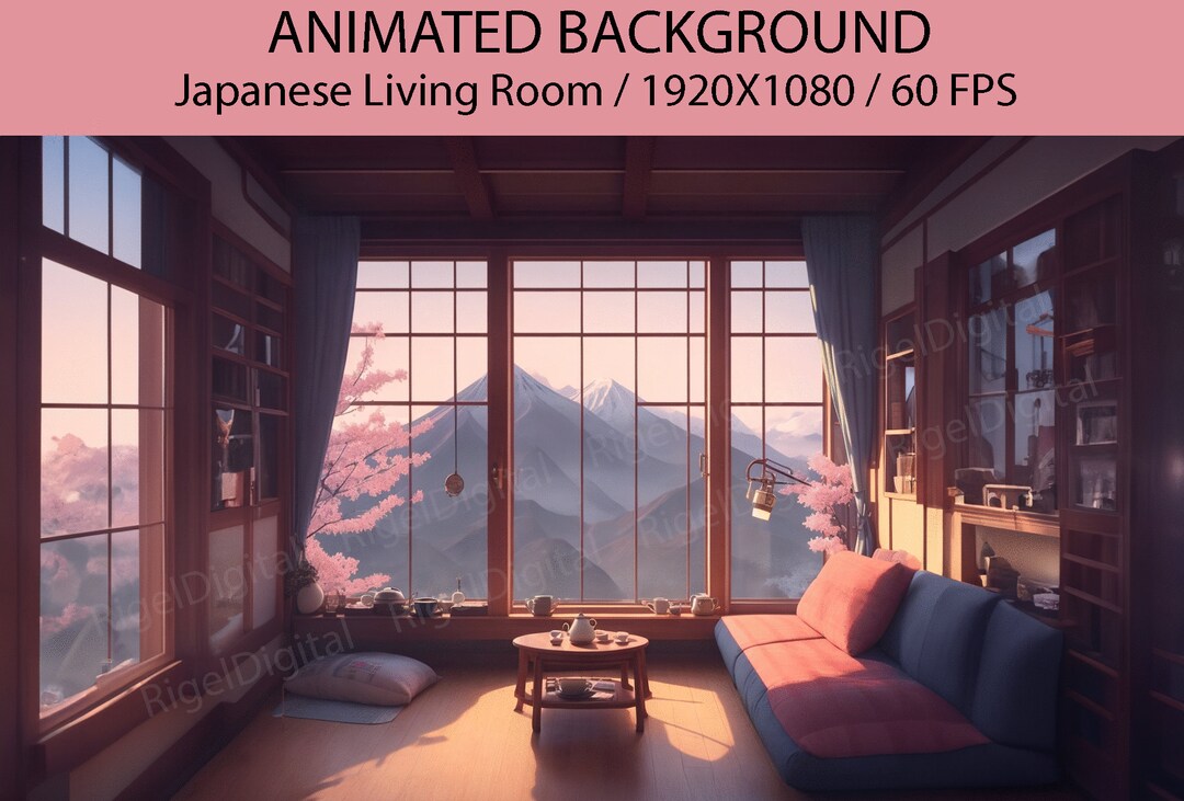 Vtuber Background Animated Japanese Living Room Looped Vtuber Twitch ...