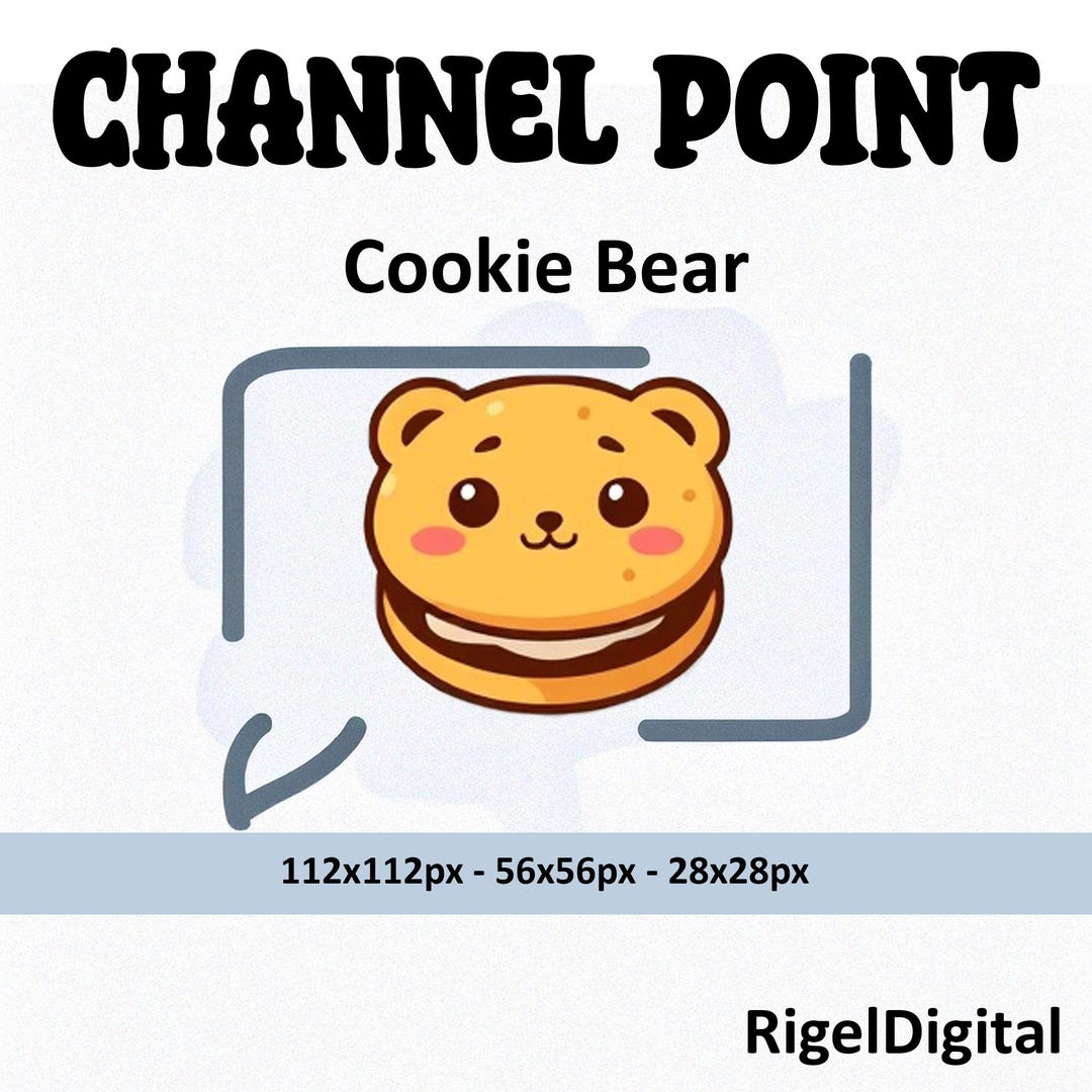 Cute Cookie Bear Channel Point Icon for Twitch | Adorable Emote for ...