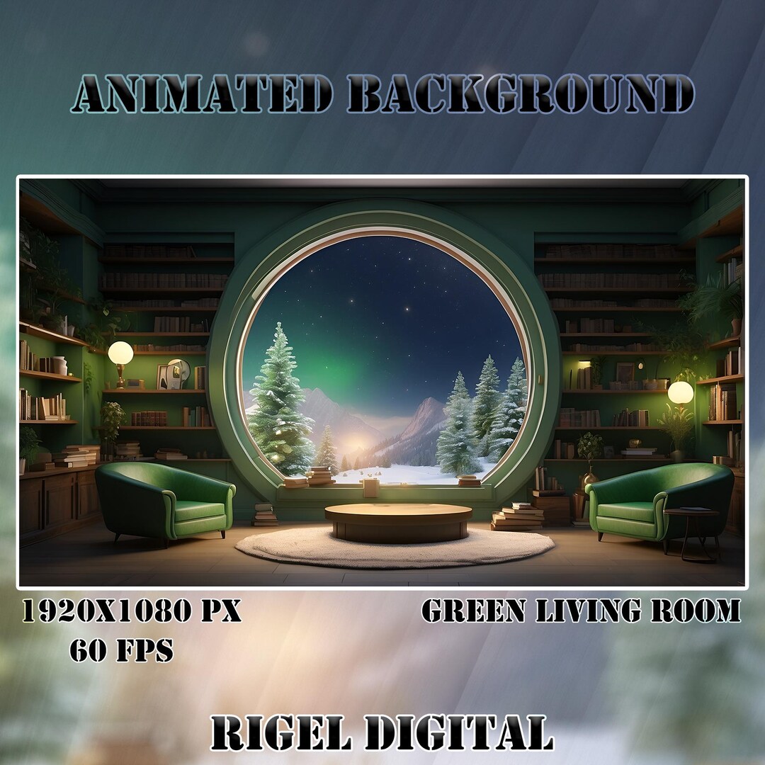Vtuber Animated Background | Green Living Room | Looped Vtuber Twitch ...