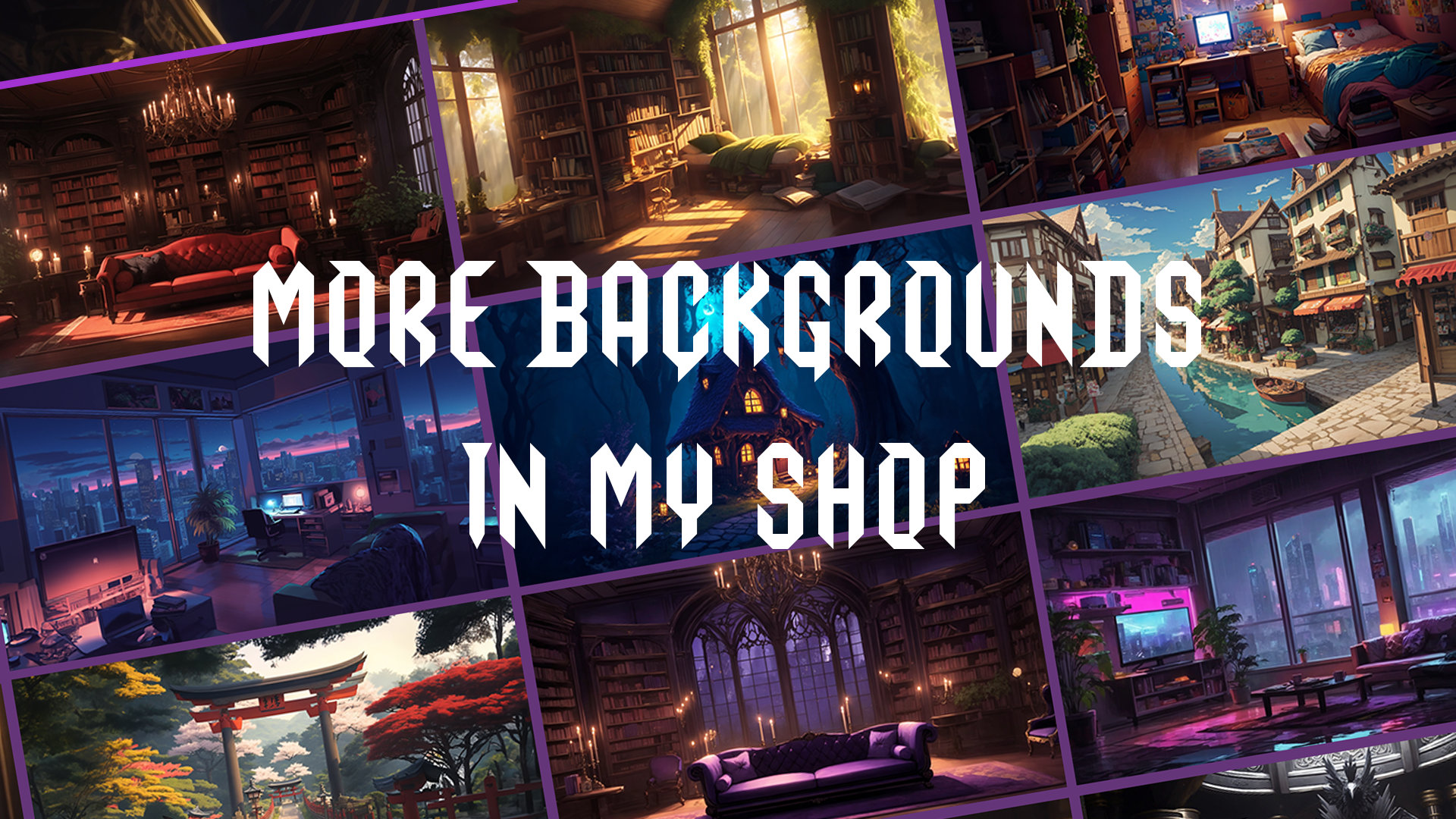 4x Animated Stream Screens Neon City Stream Package Twitch Stream ...