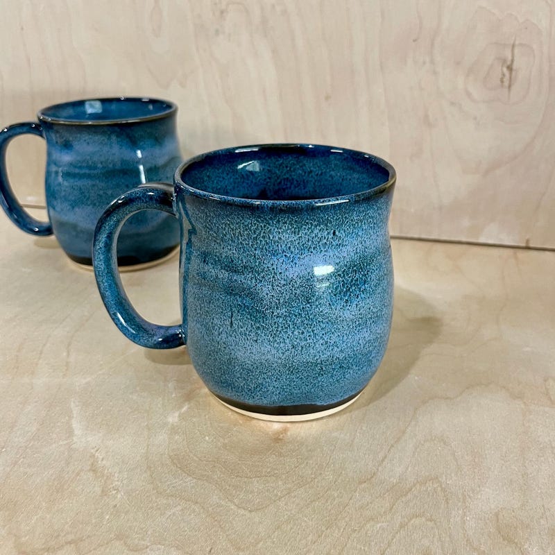 Blue Pottery Mugs - Etsy
