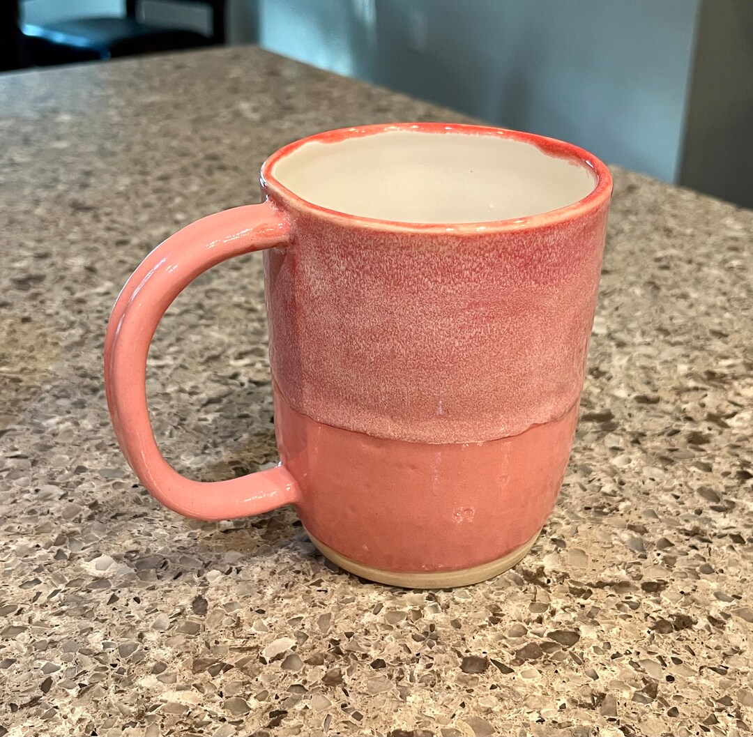 Sale 16 Oz Pottery Handmade Mug Wheel Thrown Pink Stoneware Large ...