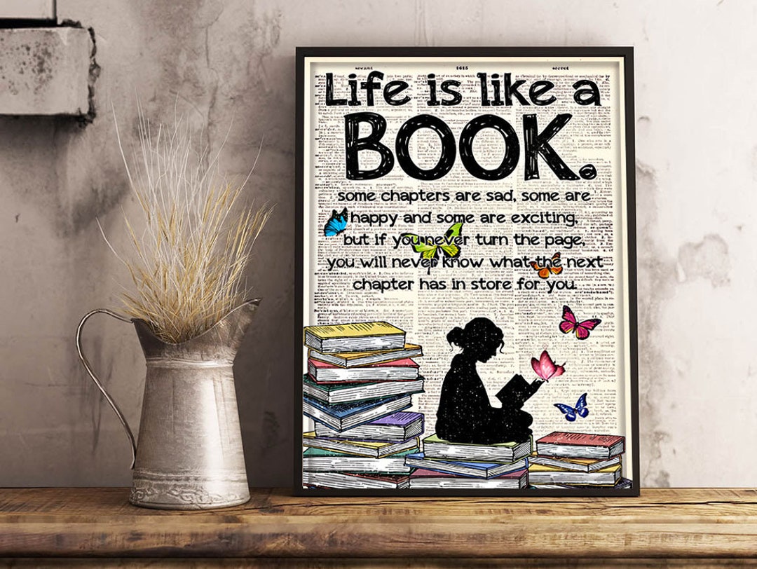 Life is Like A Books Digital Files Poster Librarian Poster - Etsy