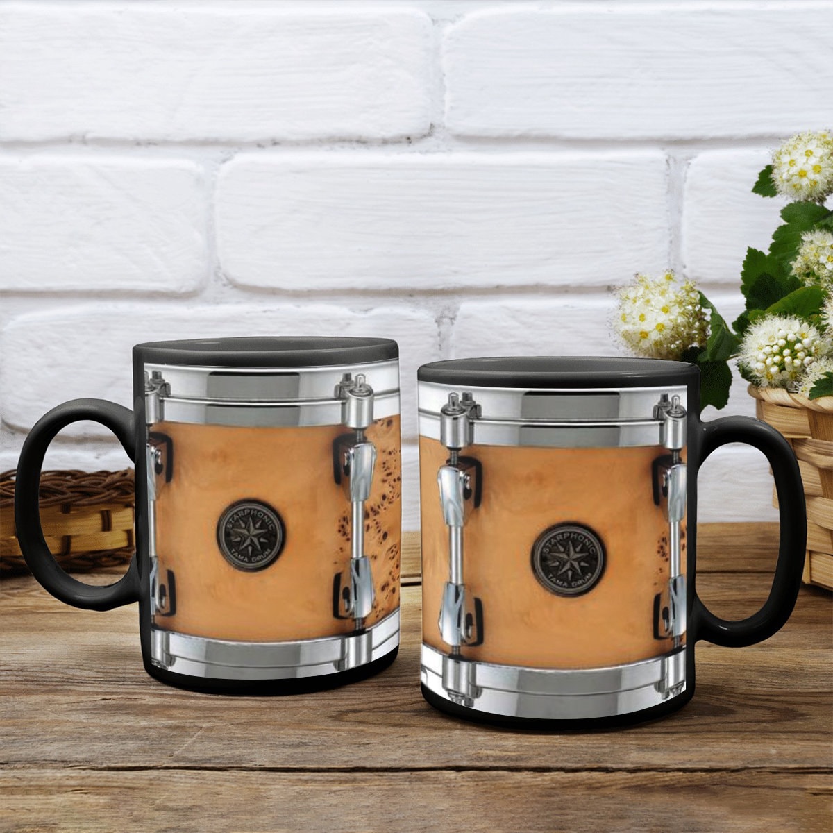 Vintage Brown Drum 15oz Mug, Funny Drumming Gifts, Gift for Drummer ...