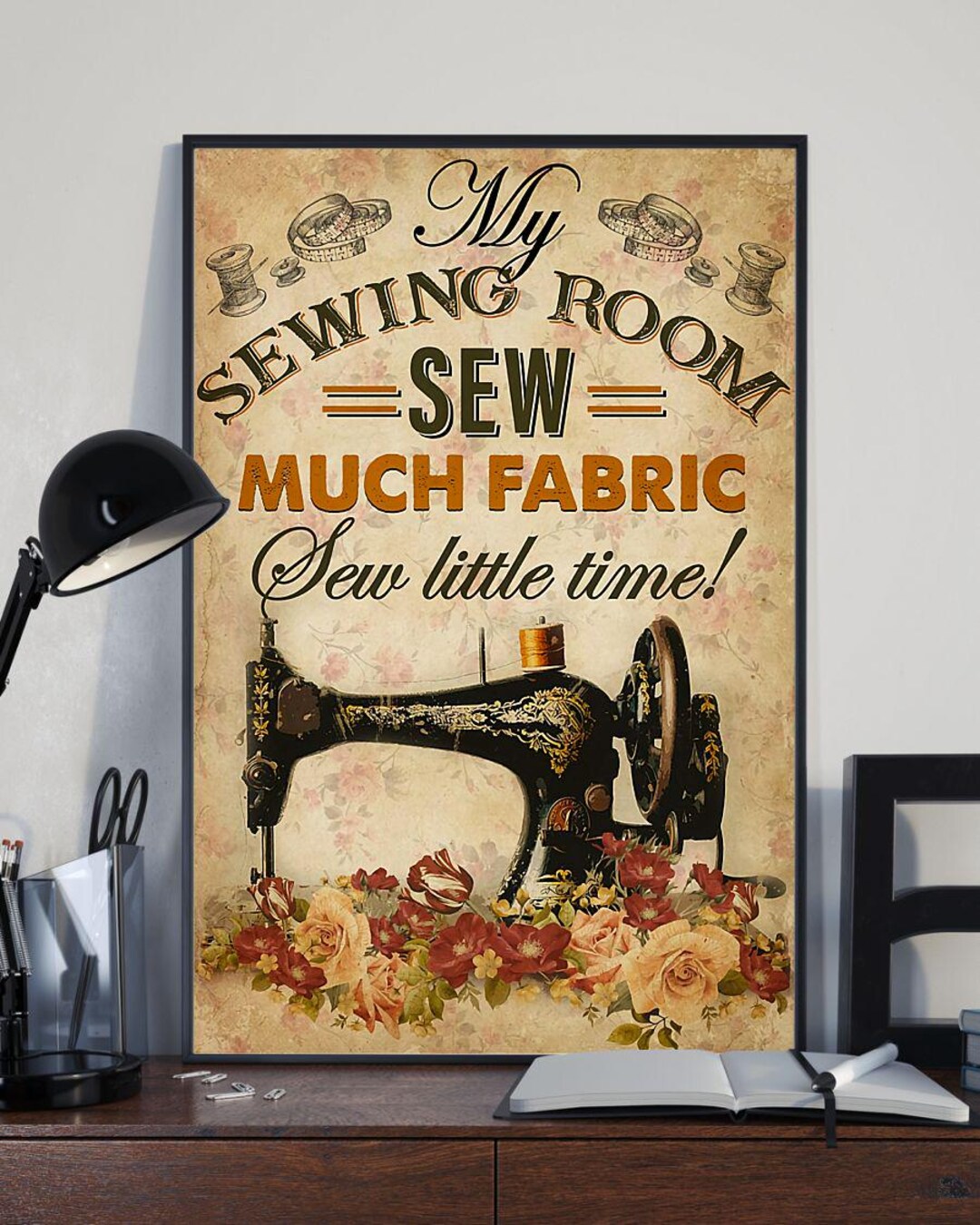 Sewing Room Vintage Poster, Sewing Skills Poster, Vintage Poster Cat ...