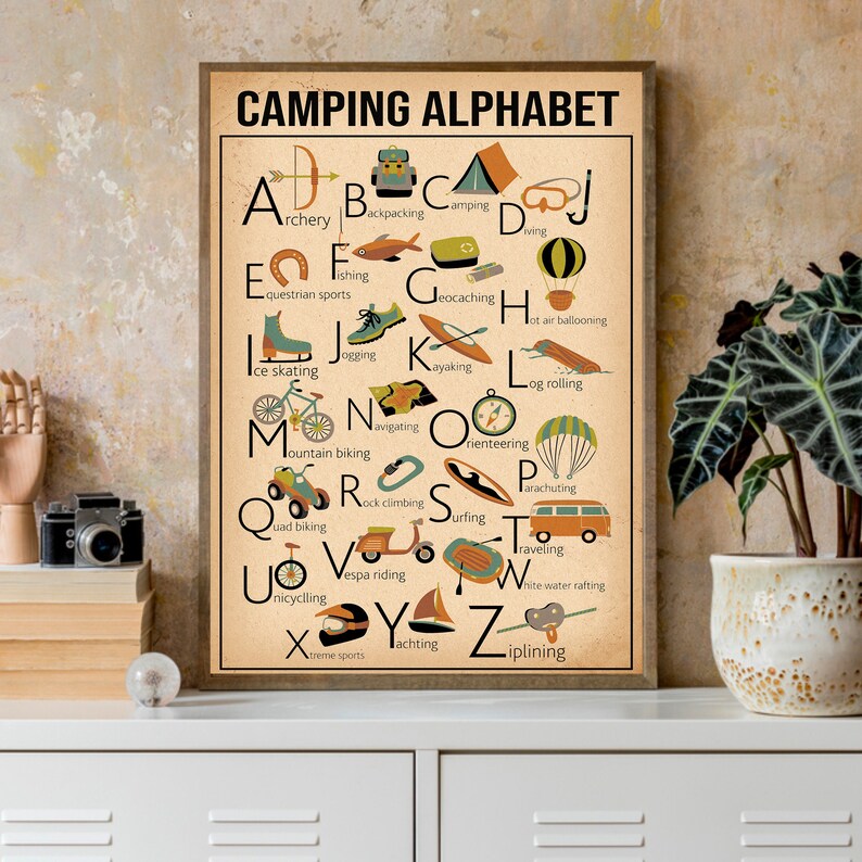 Camping Alphabet Knowledge Digital Files Vertical Print, Campfires ...