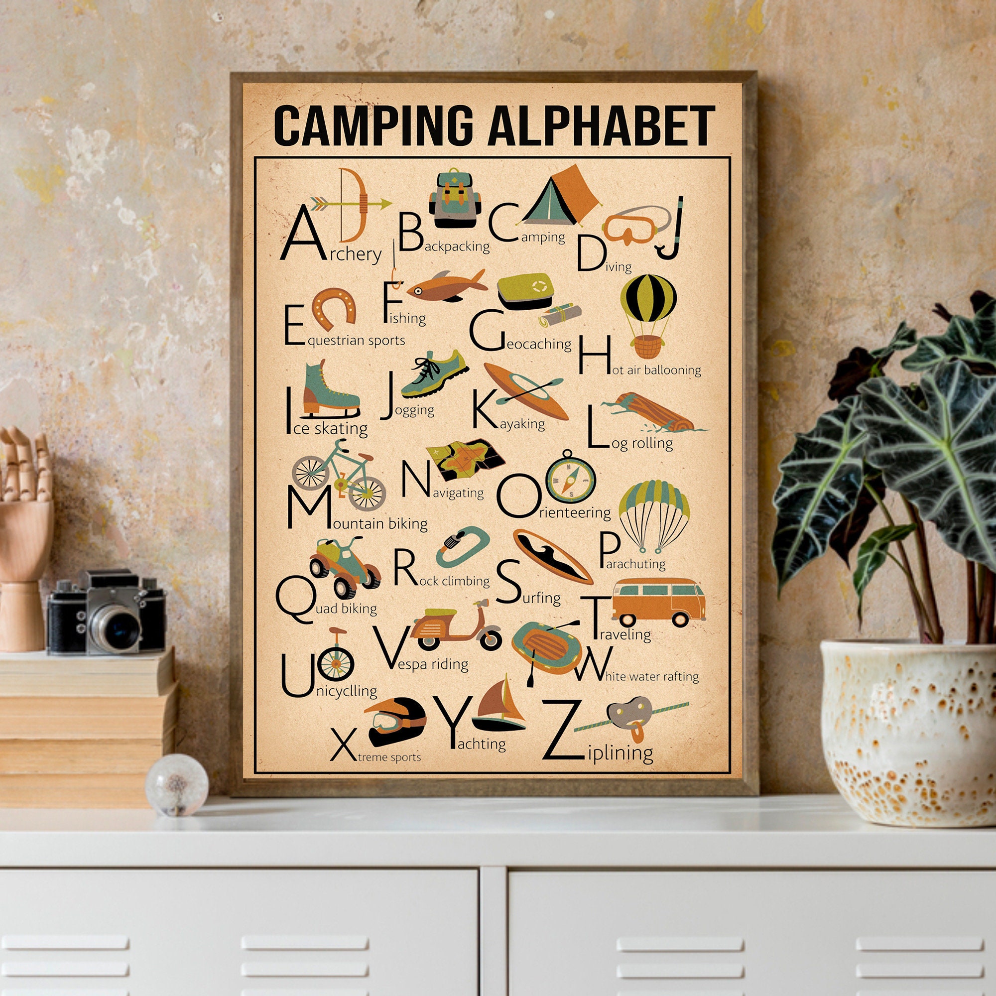 Camping Alphabet Knowledge Digital Files Vertical Print, Campfires ...