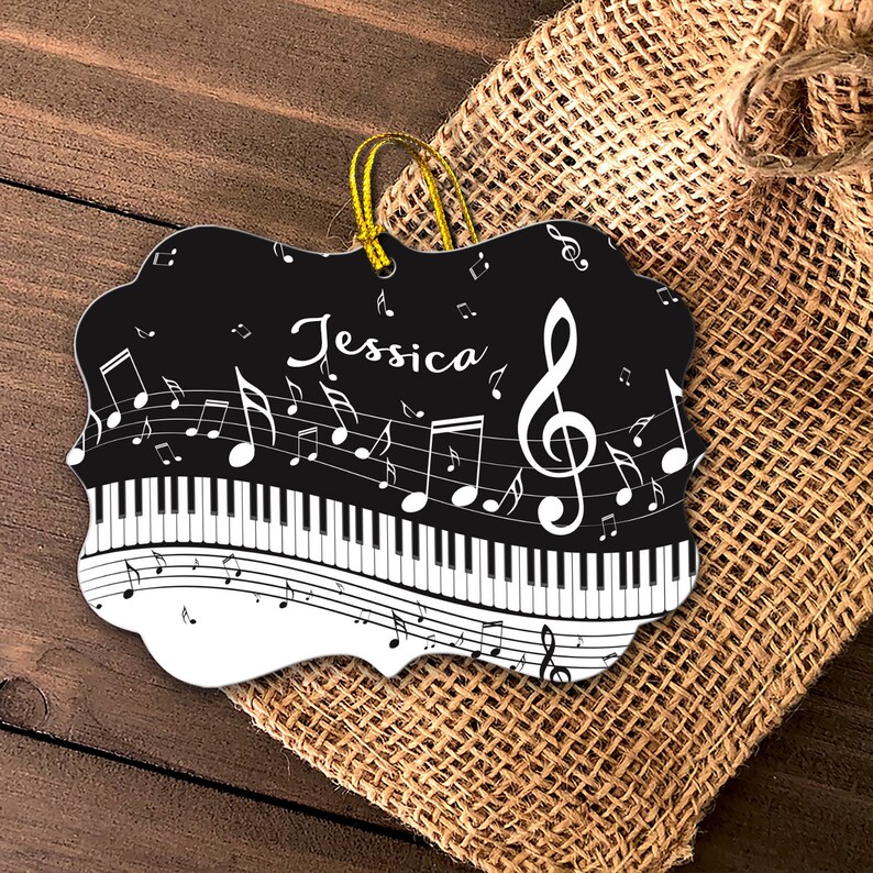 Personalized Piano Keys Aluminum Ornament, Piano Christmas Ornament ...