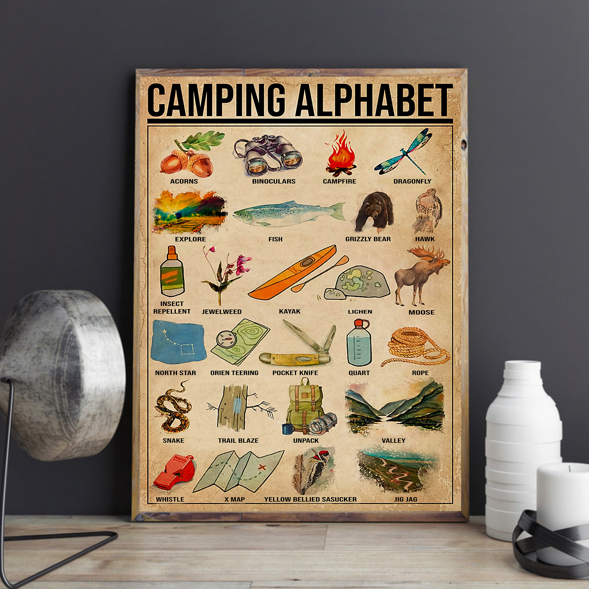 Camping Alphabet Knowledge Digital Files Vertical Print, Campfires ...