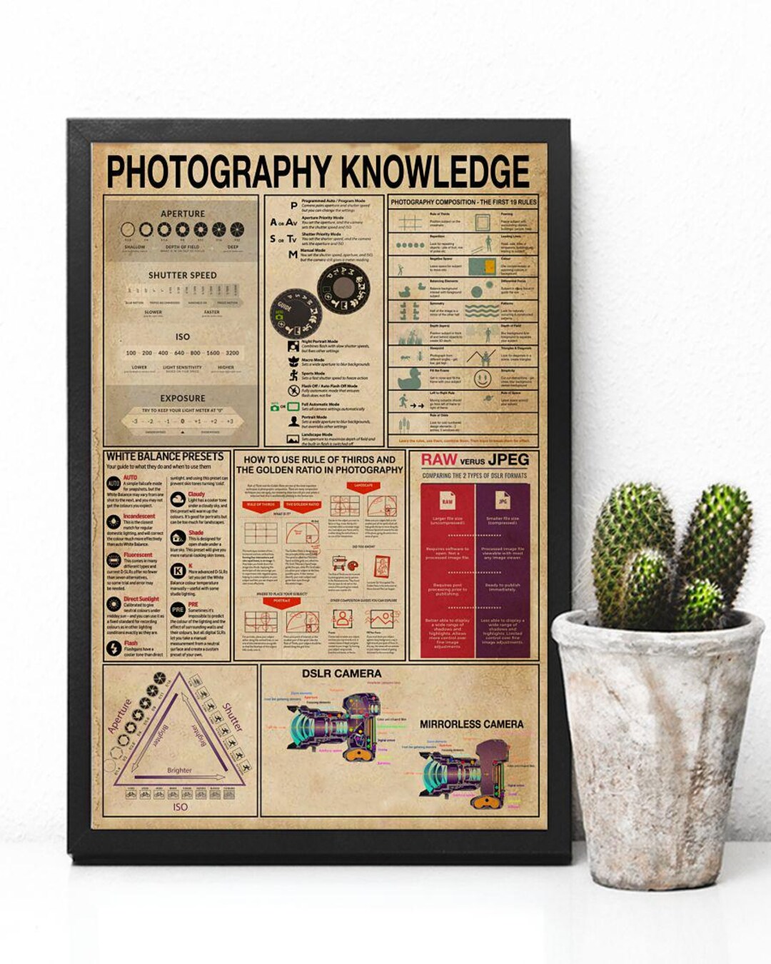 Photography Knowledge Poster, Photography Knowledge Poster Decor ...