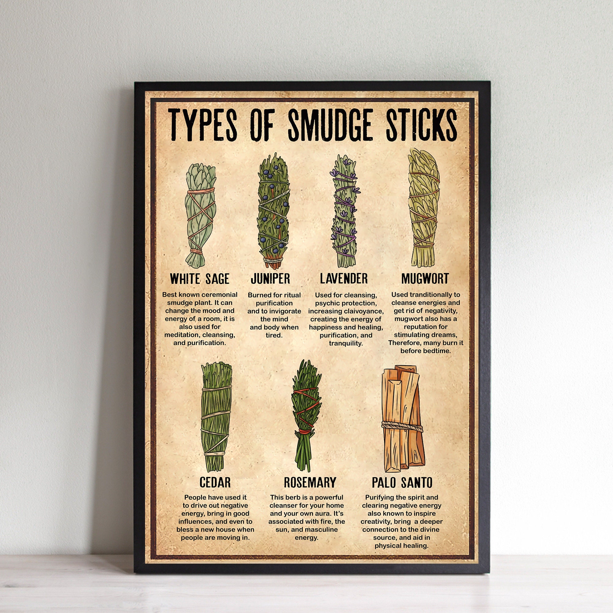 Types of Smudge Sticks Digital Files Poster Moon Phase - Etsy
