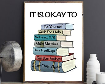 It's Okay to Not Be Okay Poster, Motivational Kids Art, Classroom ...