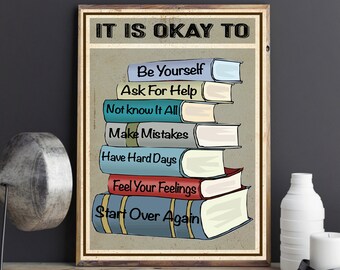 It's Okay to Not Be Okay Poster, Motivational Kids Art, Classroom ...