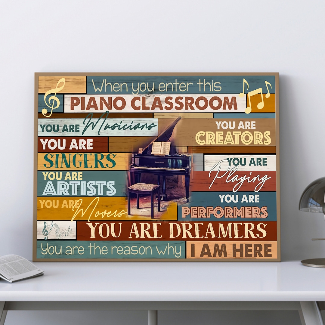 Piano Classroom Teacher Digital Files Poster, Piano Chords Chart ...