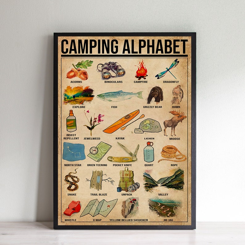 Camping Alphabet Knowledge Digital Files Vertical Print, Campfires ...