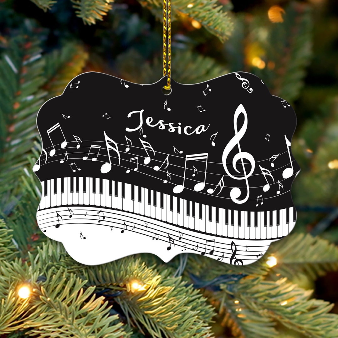Personalized Piano Keys Aluminum Ornament, Piano Christmas Ornament ...