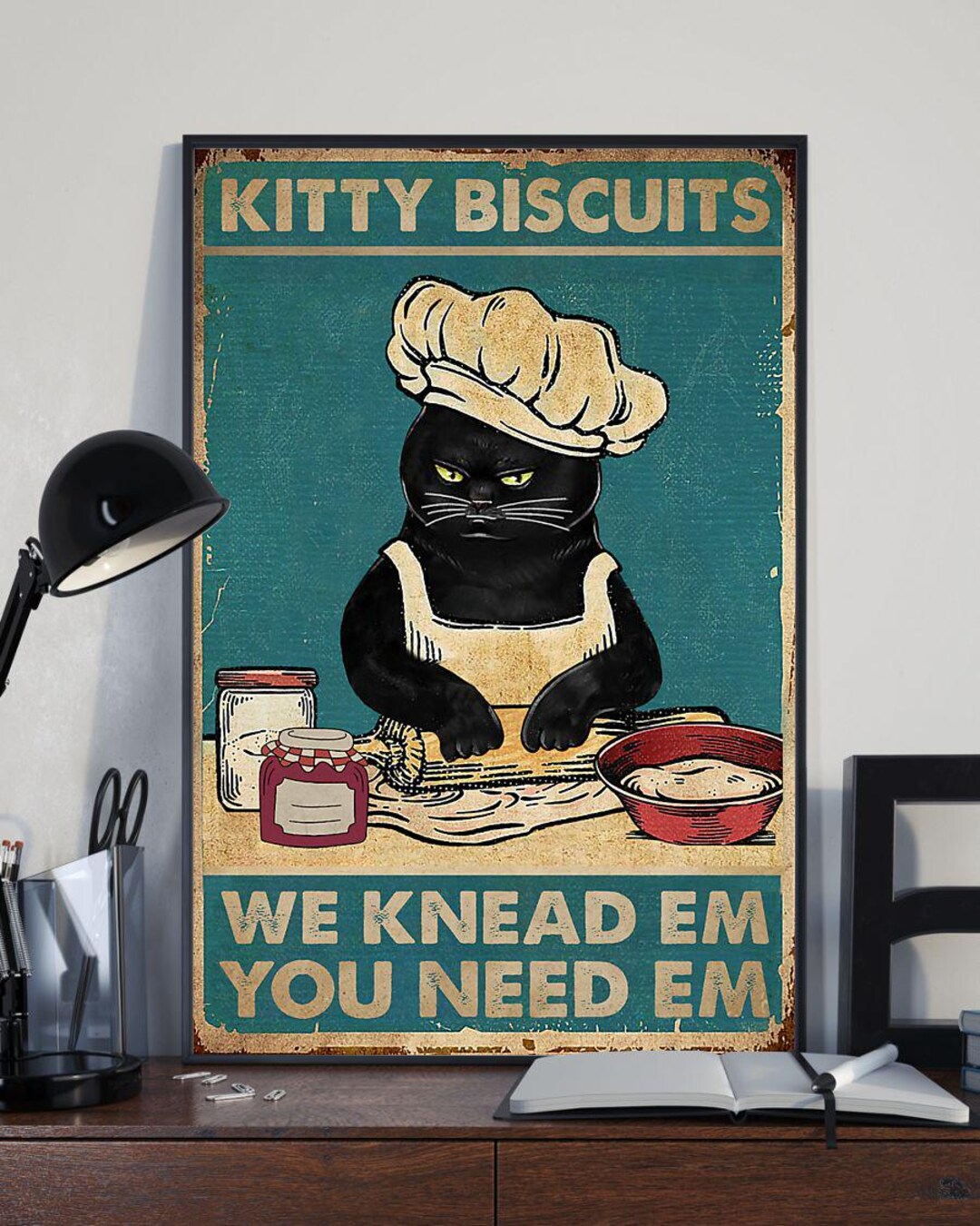 We Knead Em You Need Em Poster, Cat Baking Poster, Cat Bake Poster ...