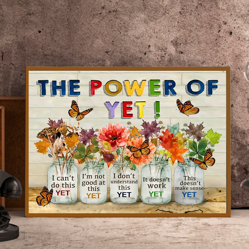 The Power of yet Digital Files Poster, Flower Pot Teacher Poster ...