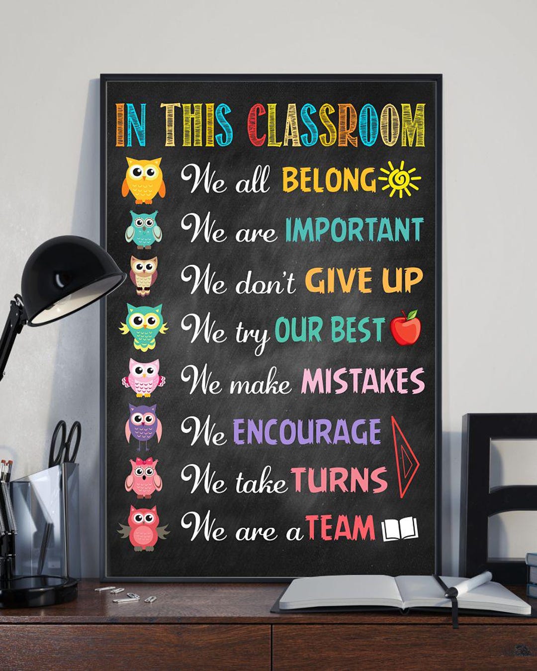 In This Class We Are A Team Vintage Poster, Teacher Thank You Print ...
