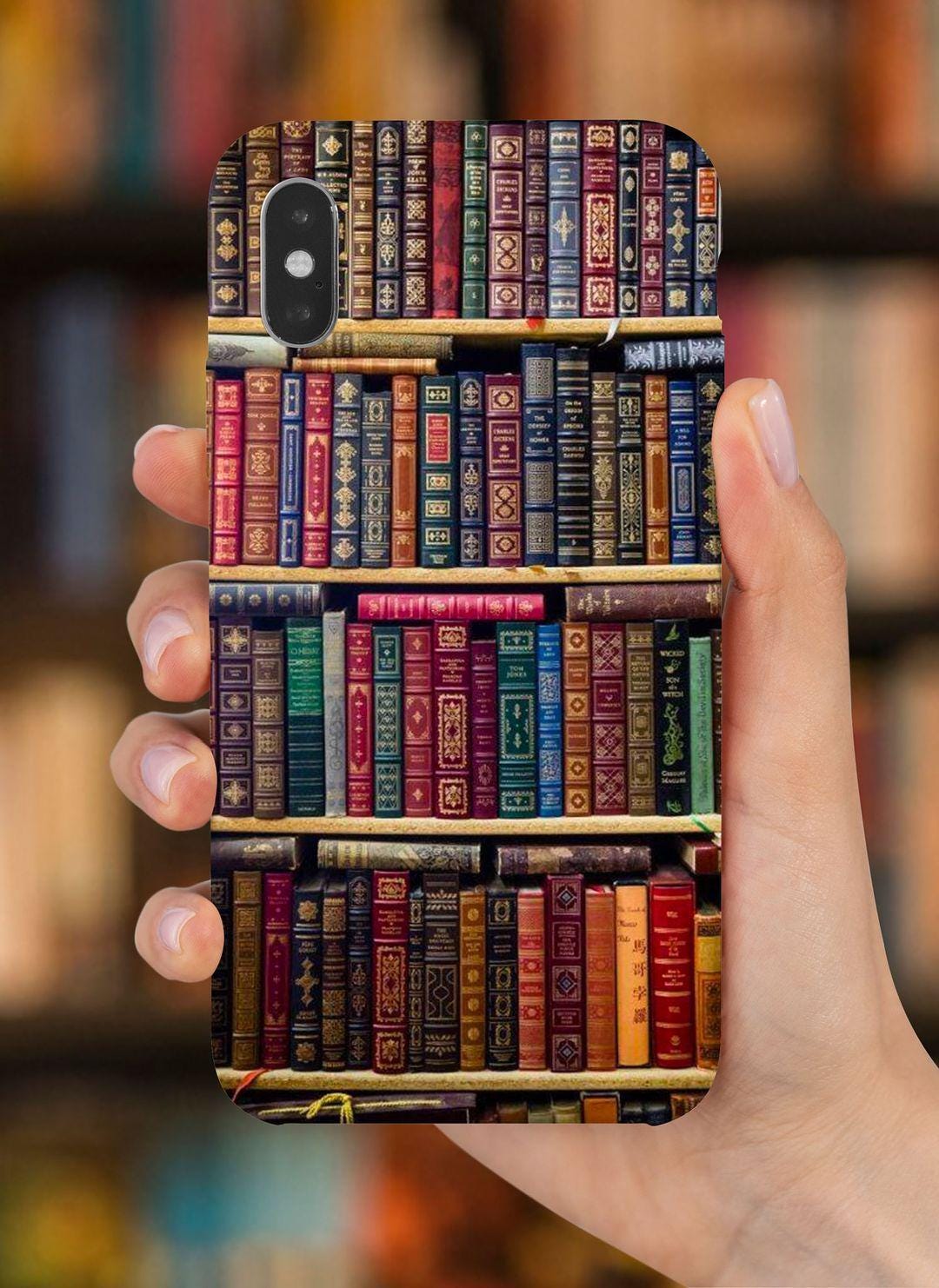 Floral Bookcase Art Cover Case for Iphone, Google Pixel, Samsung ...