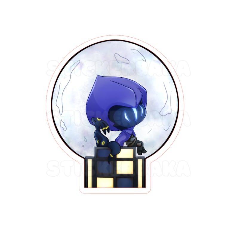 Valorant Omen & Umbreon Moonlight Sticker Chibi Eeveelution - Etsy