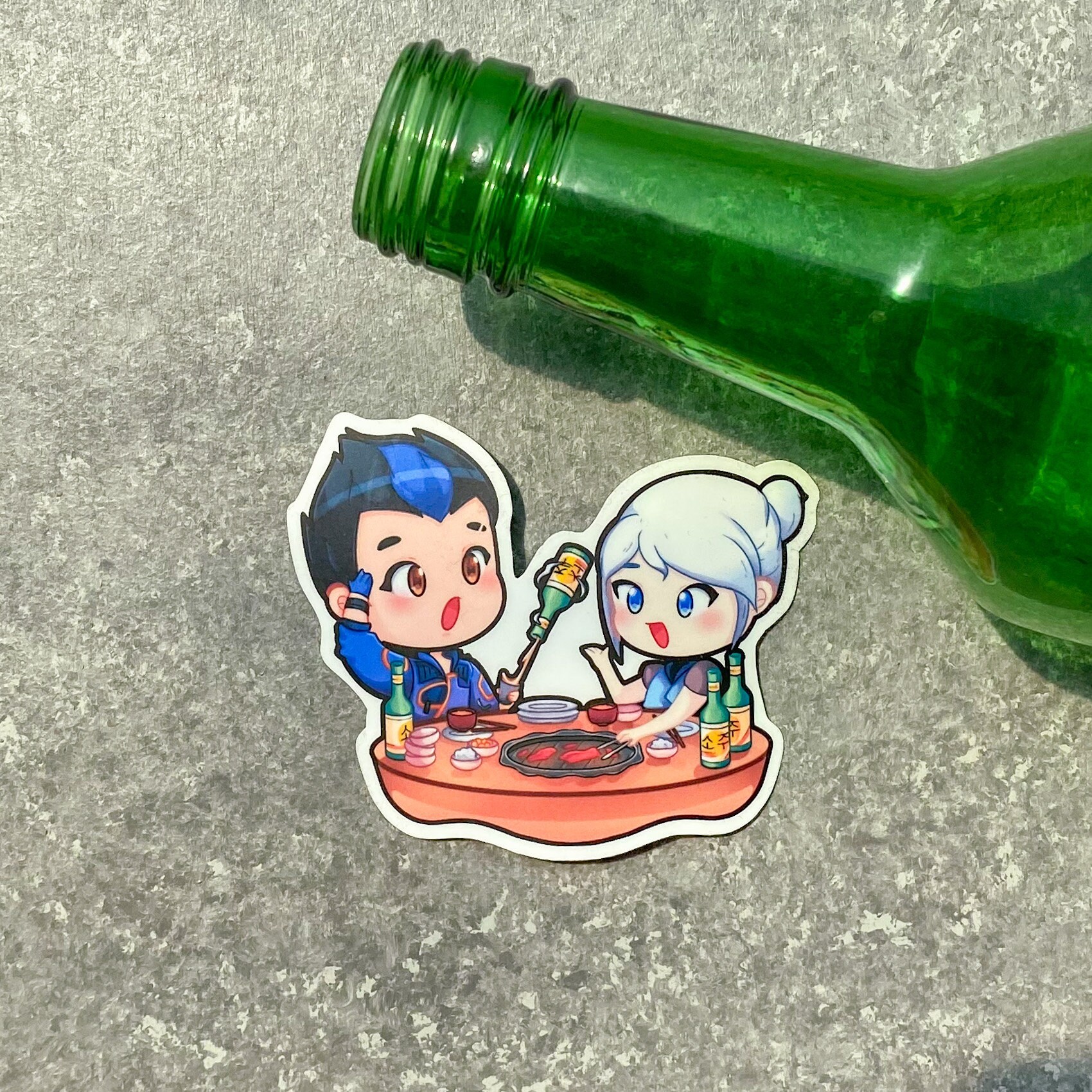 Chibi Yoru & Jett at Korean BBQ, SBC0001 - Etsy