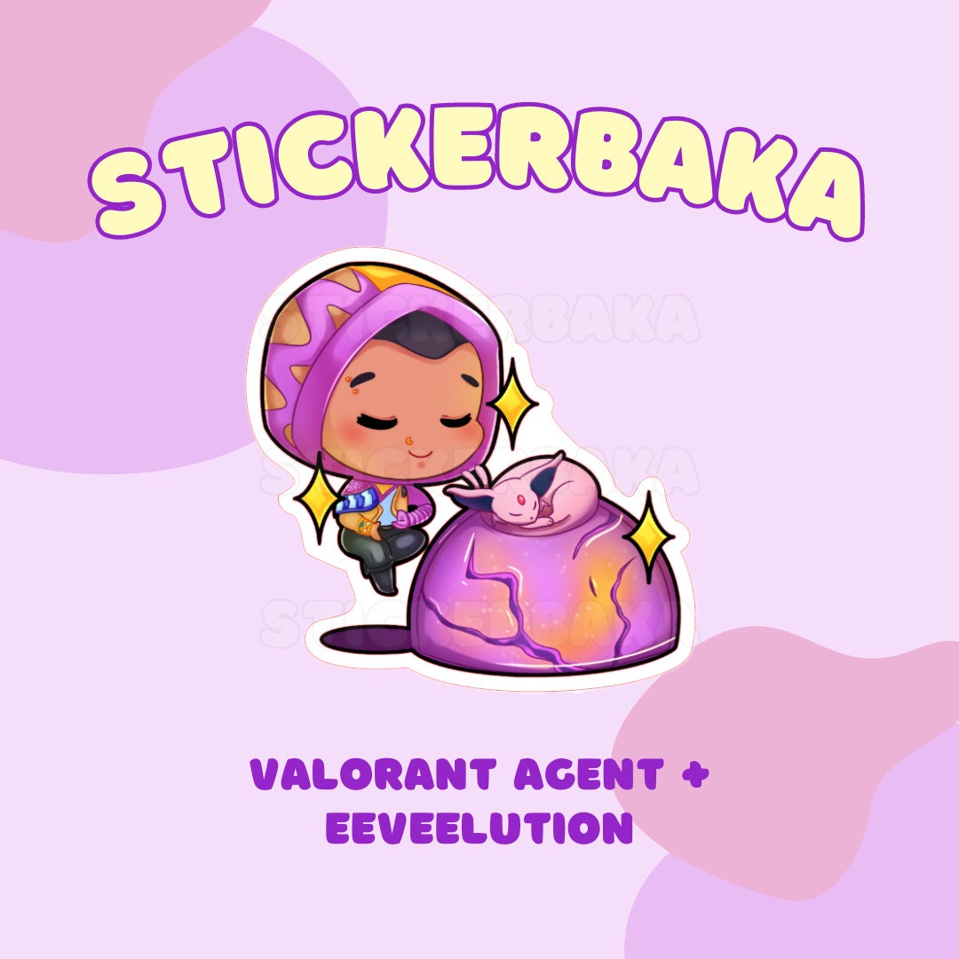 Valorant Astra & Espeon Astral Sticker, Chibi Eeveelution + Valorant ...
