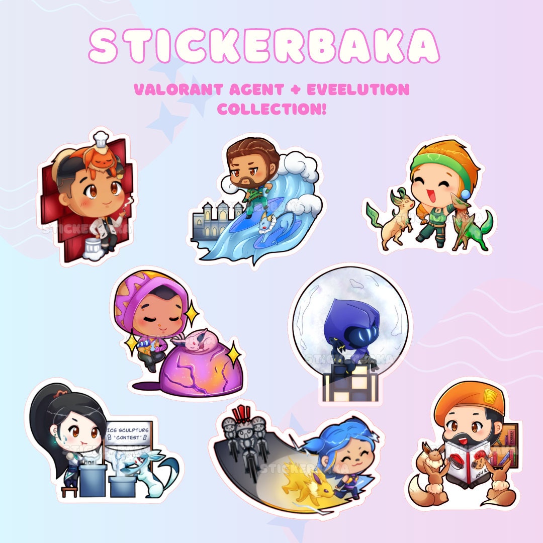 Chibi Eeveelution + Valorant Agent Stickers, SBC0002 - Etsy
