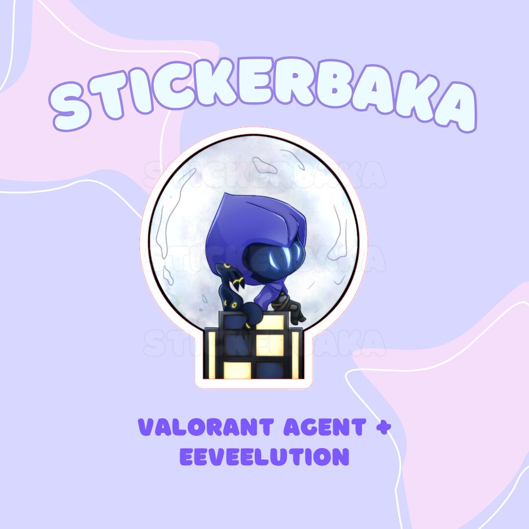 Valorant Omen & Umbreon Moonlight Sticker, Chibi Eeveelution + Valorant ...