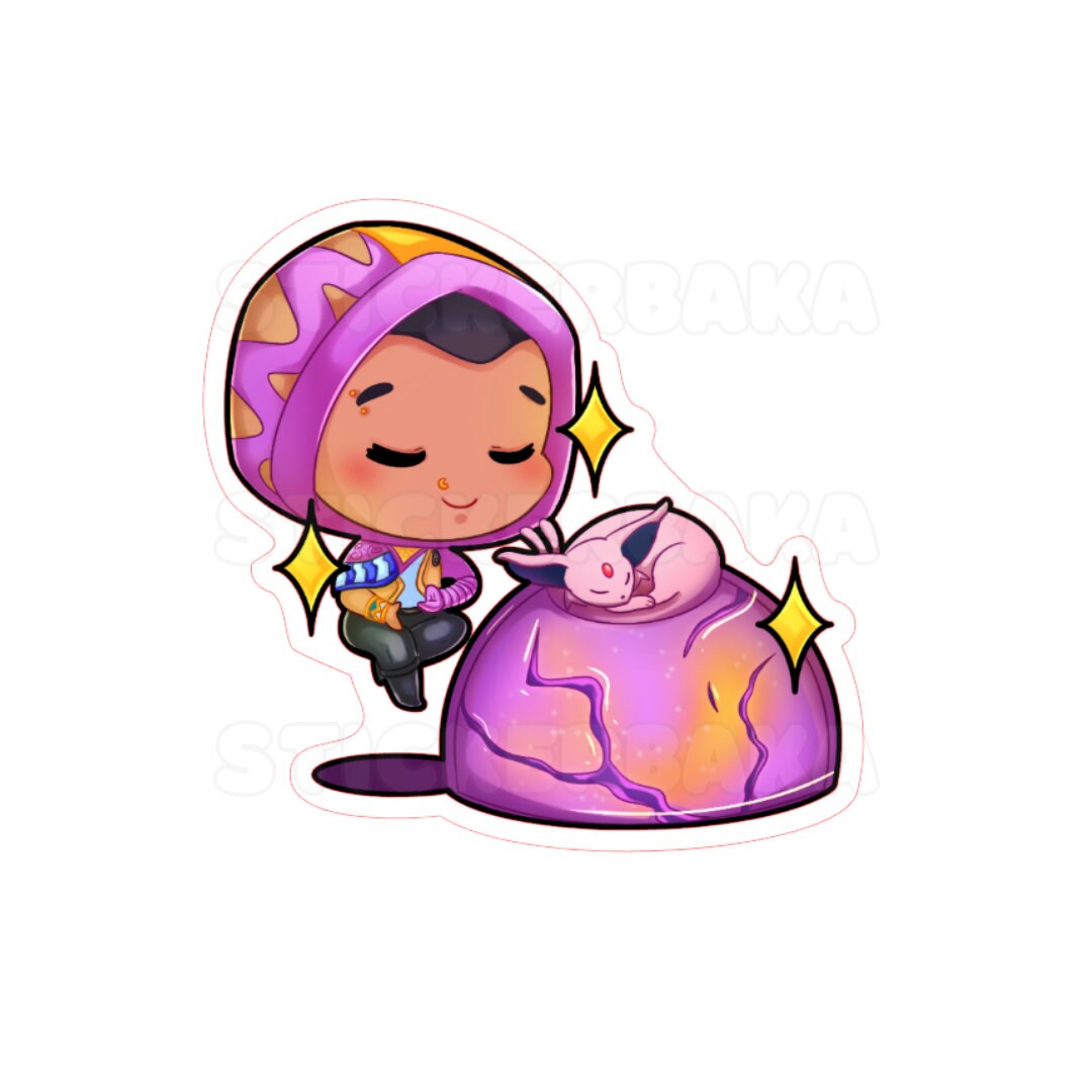 Valorant Astra & Espeon Astral Sticker, Chibi Eeveelution + Valorant ...