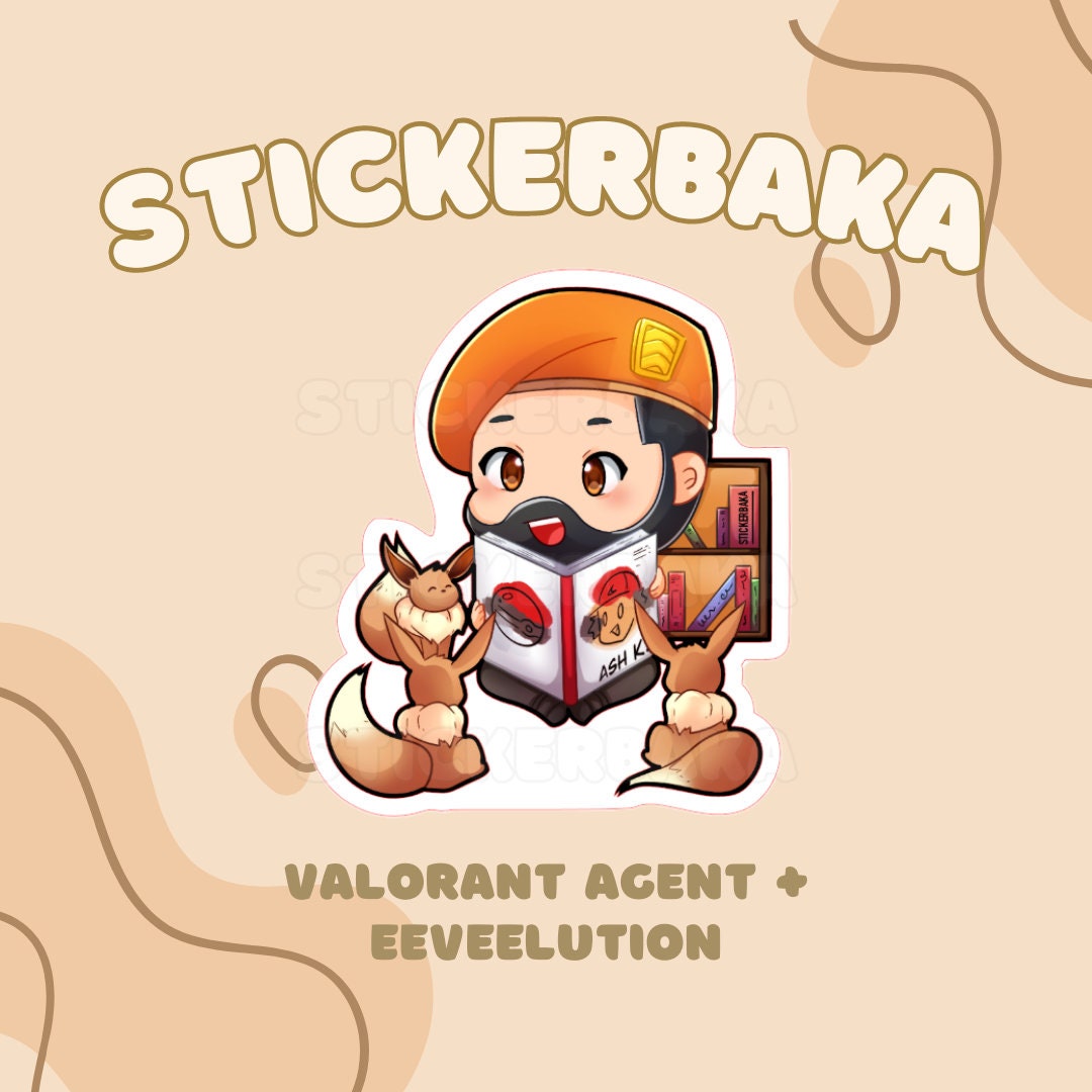Valorant Brimstone & Eevee Library Sticker, Chibi Eeveelution ...