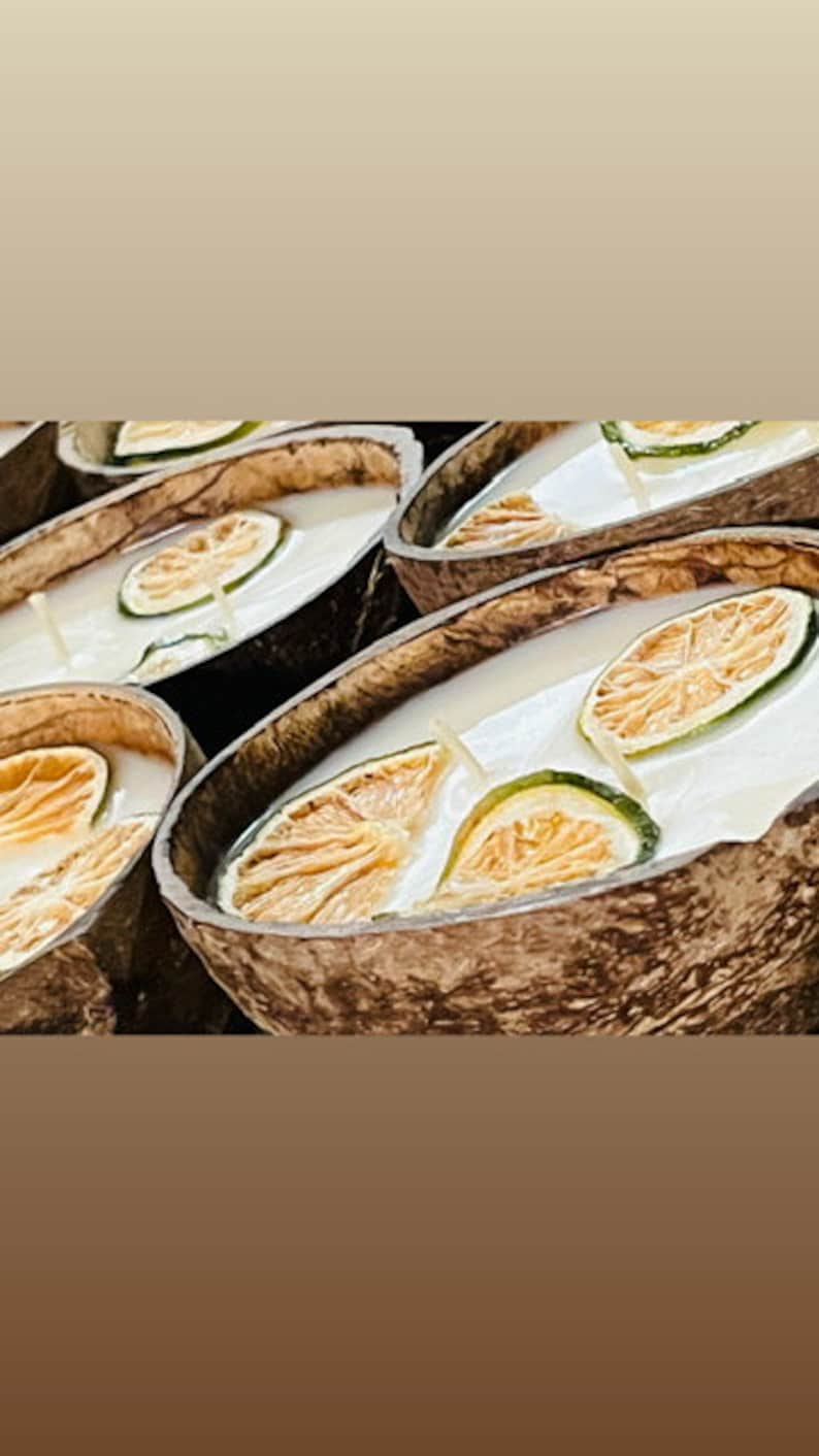 Margarita Candle, Coconut Shell Candle, Coconut Wax, Coconut Bowl ...