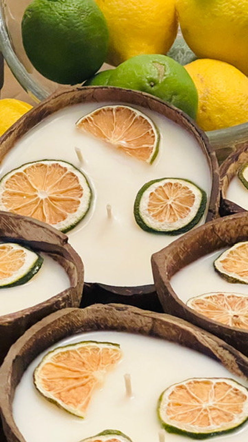 Margarita Candle, Coconut Shell Candle, Coconut Wax, Coconut Bowl ...