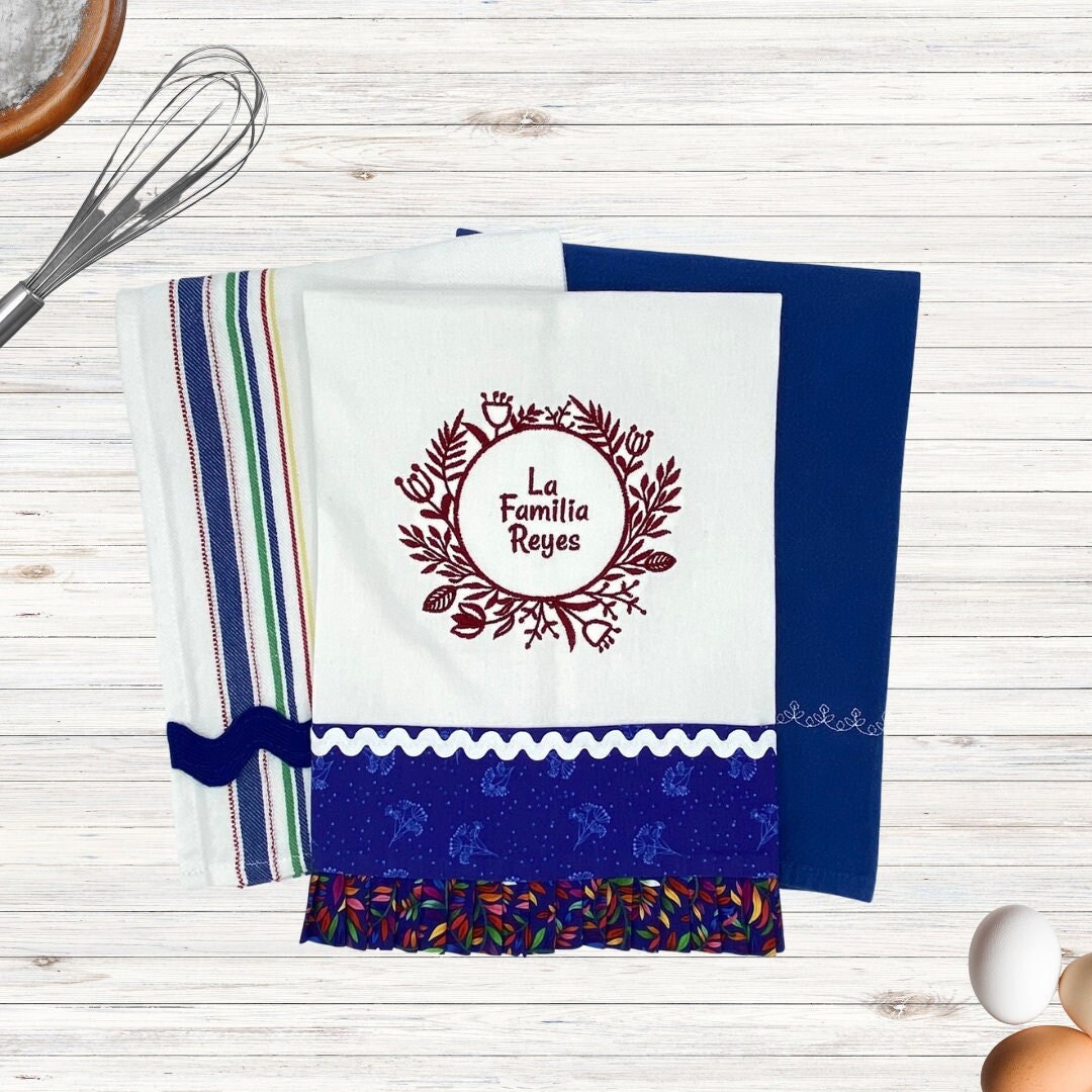 Personalized Dish Towels, Custom Kitchen Towel Set, Mexican Kitchen ...