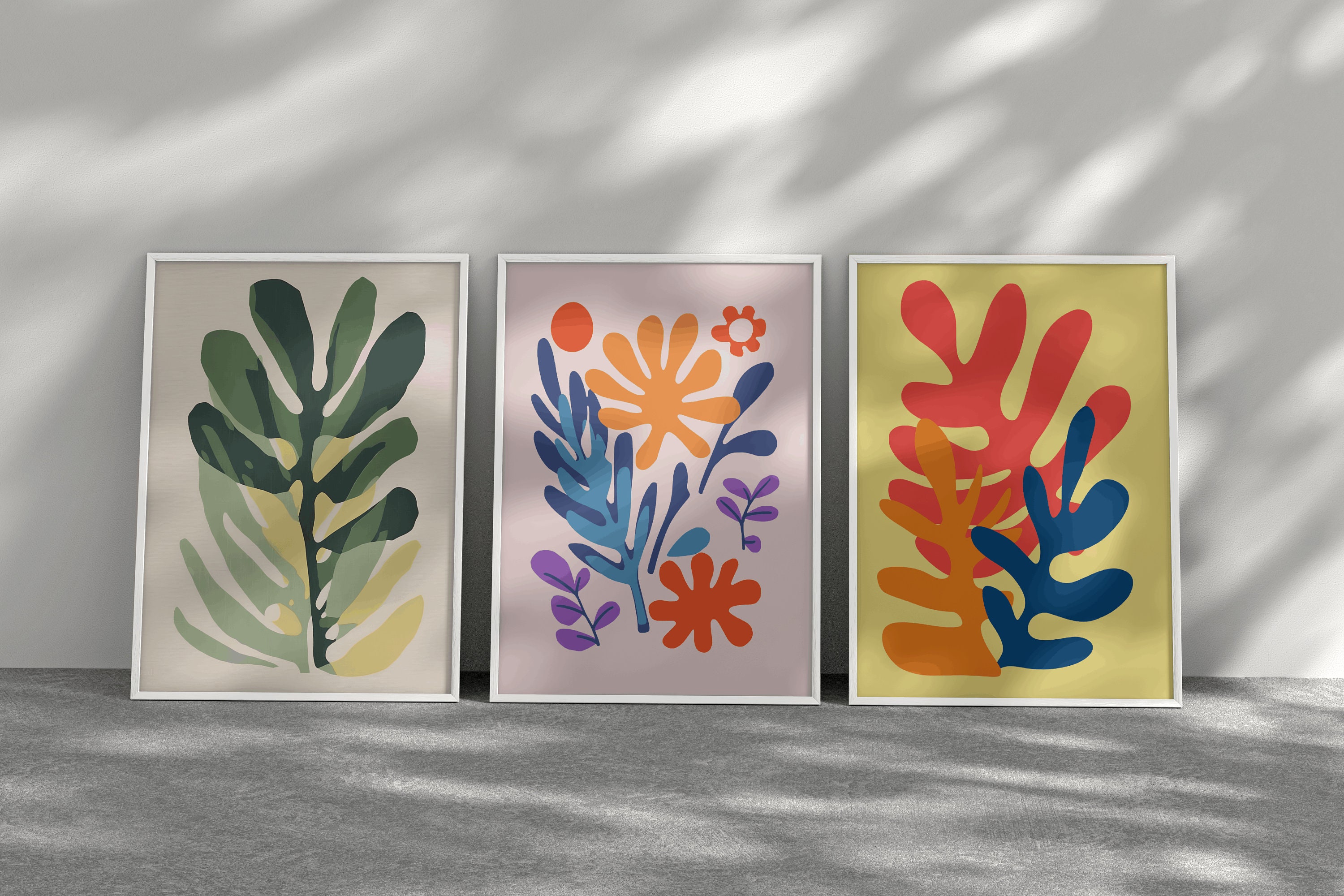 Henri Matisse Style Set of 3 3:4 Digital Prints Retro Groovy JPG PNG ...