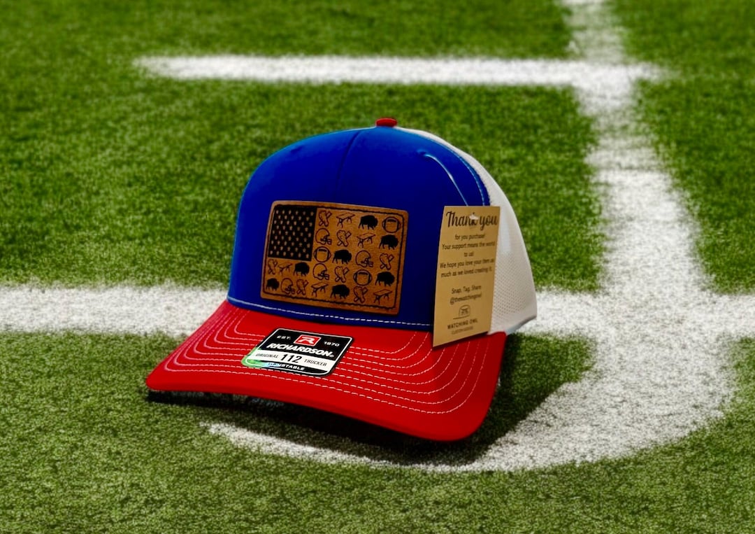 Buffalo Football Flag | Custom Leather Patch Hat - Etsy