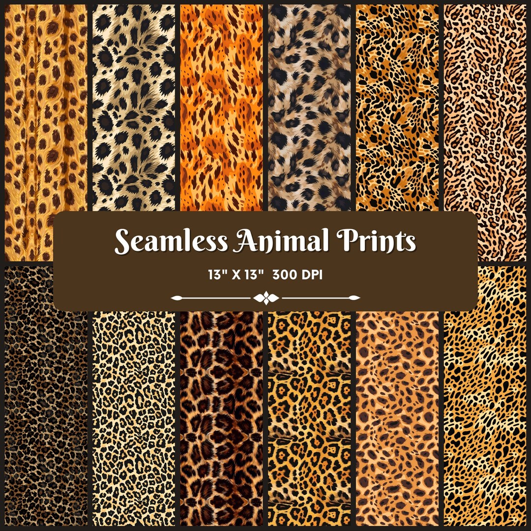 12 Seamless Animal Prints, Seamless Patterns, Printable Backgrounds ...