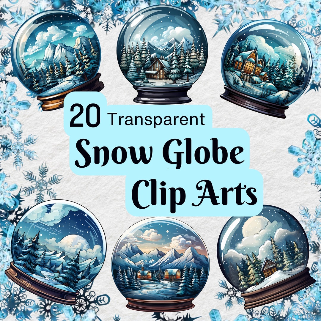 20 Snow Globe Clip Arts, Clip Art Download, Digital Snow Globe ...