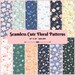 12 Seamless Cute Floral Patterns, Digital Papers, Festive Prints ...