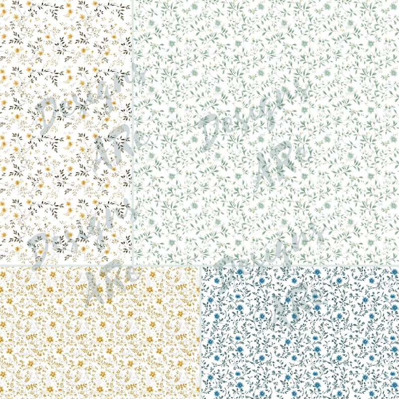 12 Seamless Dainty English Patterns, Digital Papers, Seamless Patterns ...