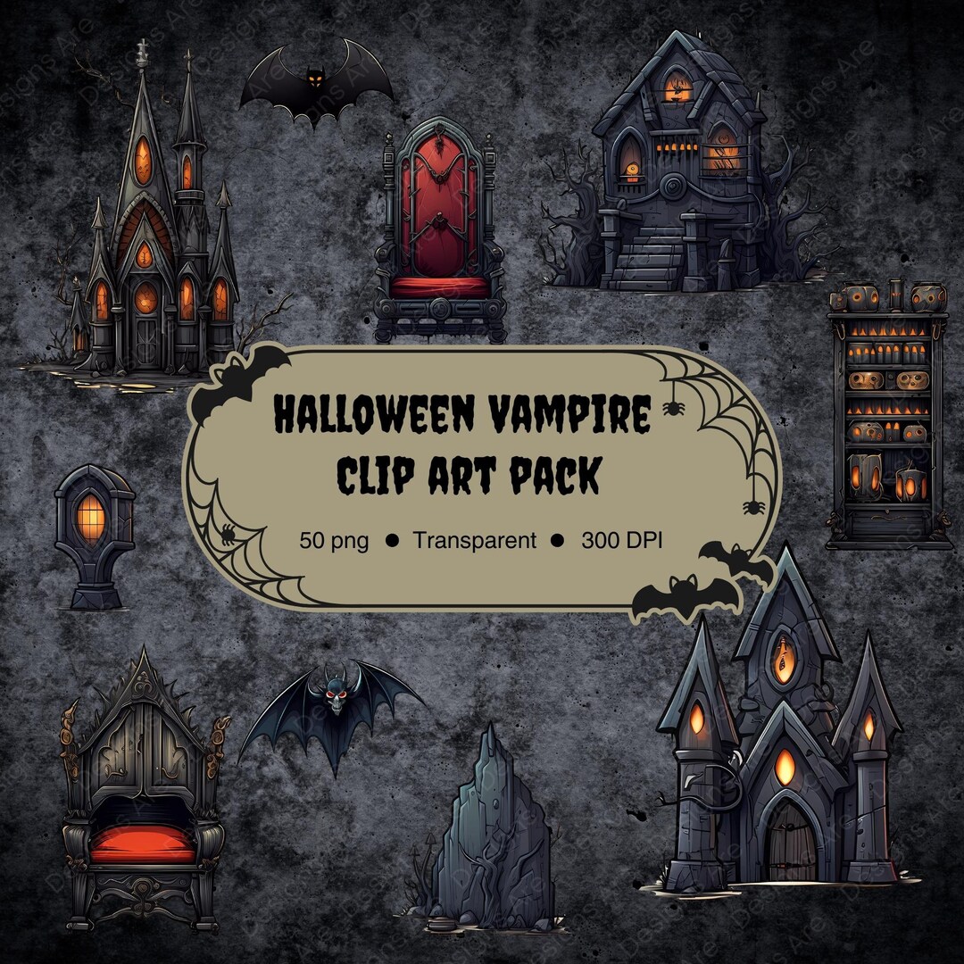 50 Halloween Vampire Clip Art, Digital Download, Creative Projects ...