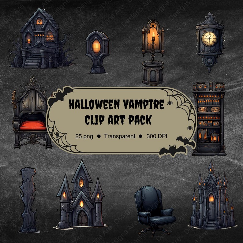 25 Halloween Vampire Clip Art, Digital Download, Creative Projects ...