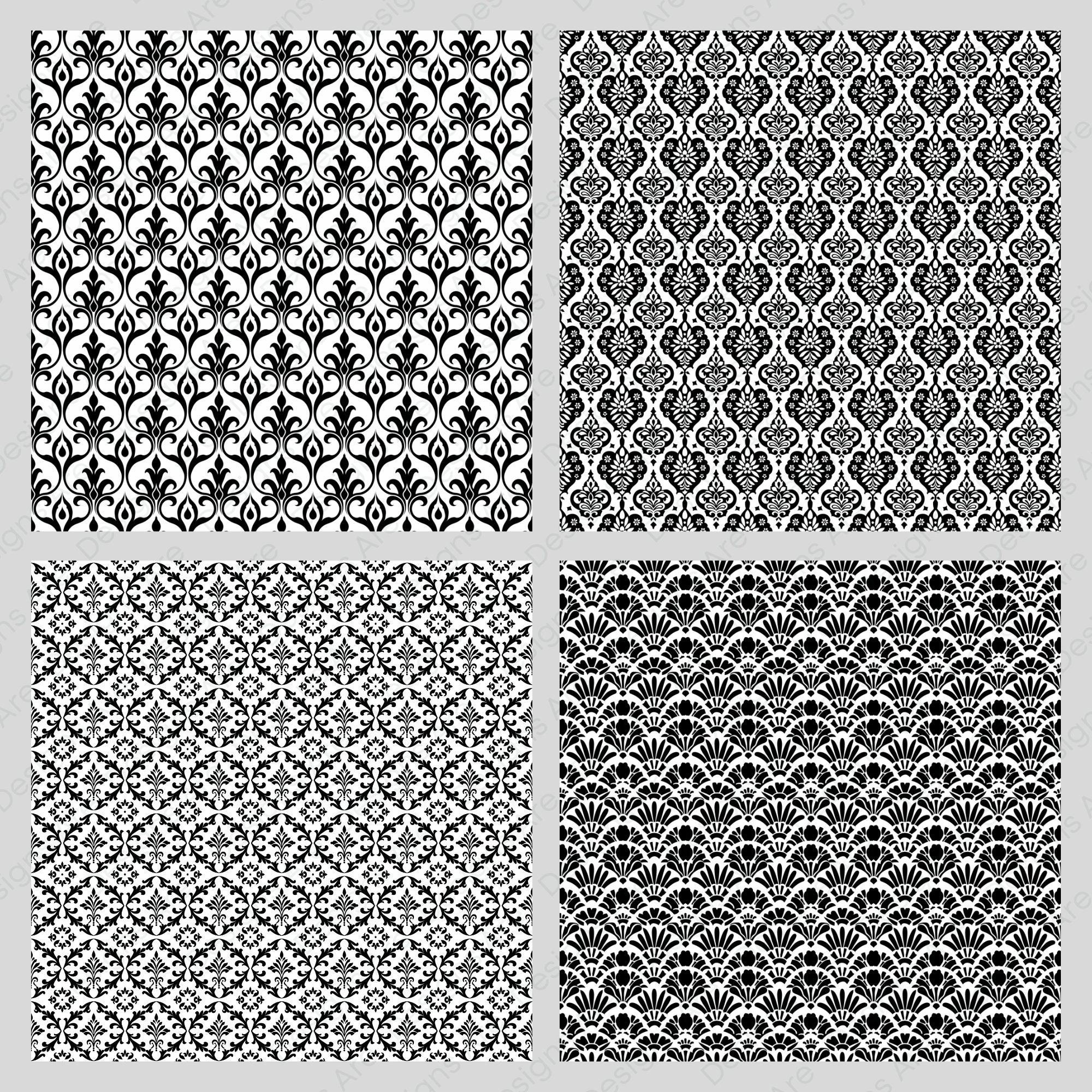 22 Seamless Black & White Patterns, Abstract Patterns, Black White Art ...