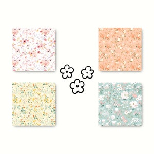 12 Seamless Cute Floral Patterns, Digital Papers, Festive Prints ...