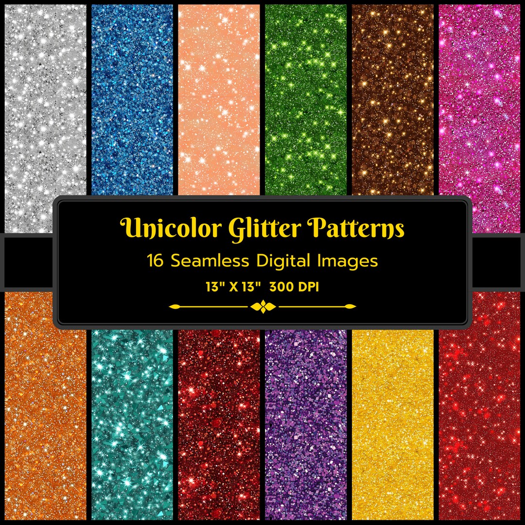 16 Glitter Paper Patterns, Multicolor Paper, Glitter Craft Paper ...
